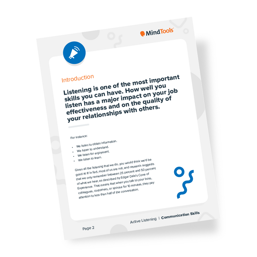 Active Listening Article | Mind Tools Store - Mindtools