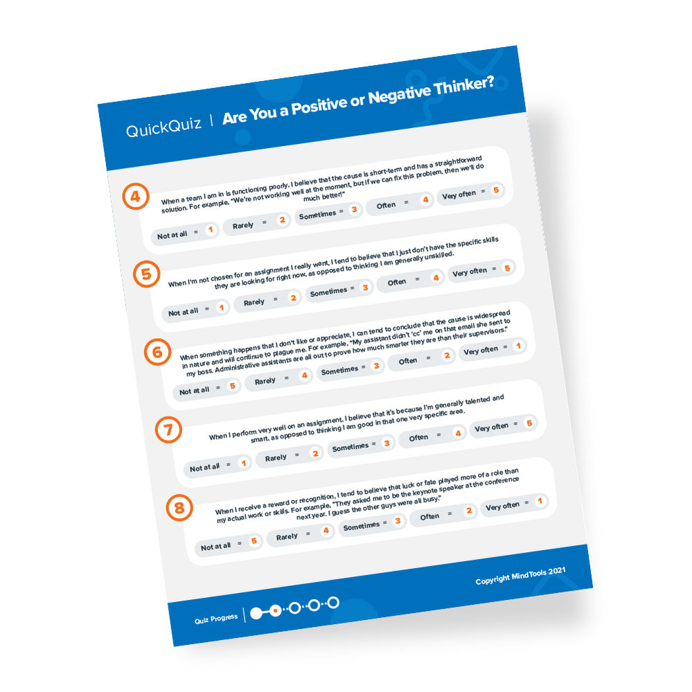 Positive or Negative Thinker Quick Quiz | Mind Tools Store - Mindtools