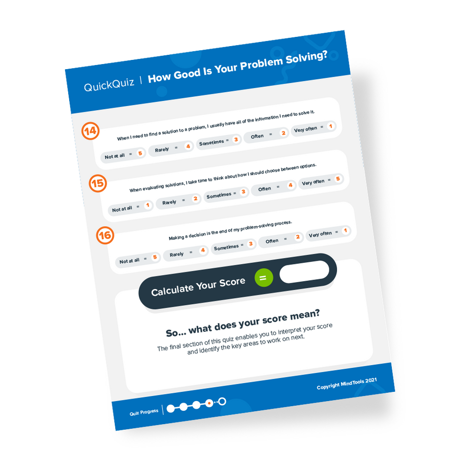 Problem Solving Quick Quiz | Mind Tools Store - Mindtools