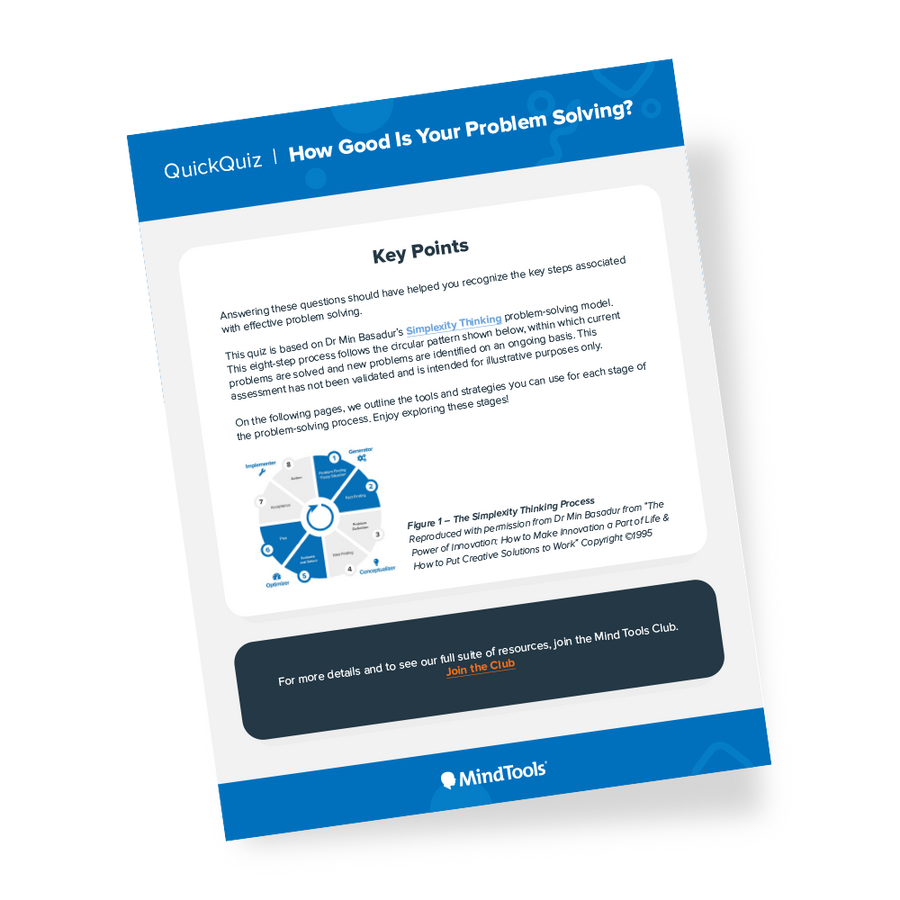 Problem Solving Quick Quiz | Mind Tools Store - Mindtools