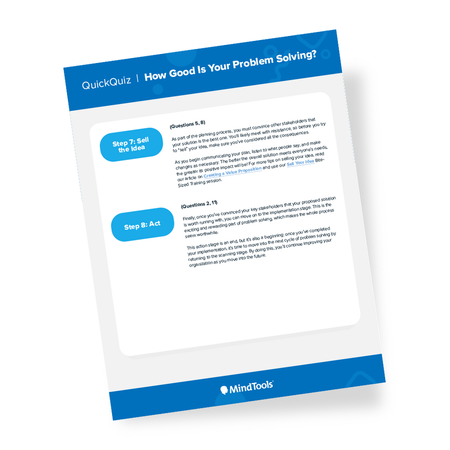 Problem Solving Quick Quiz | Mind Tools Store - Mindtools