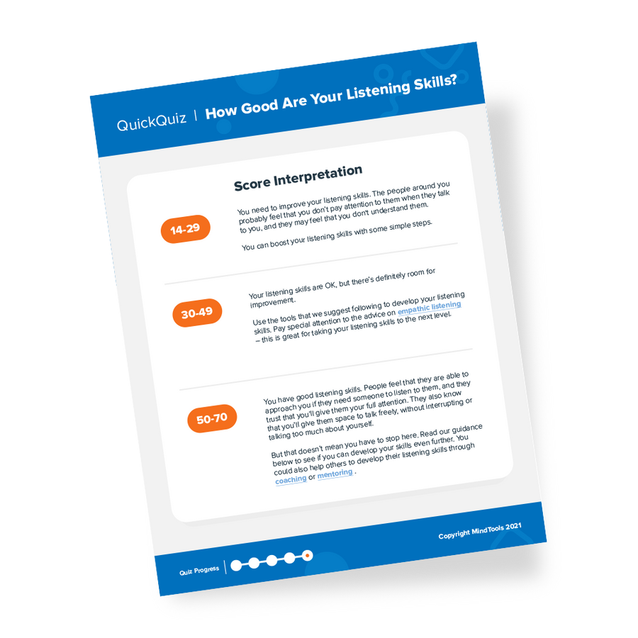 Listening Skills Quick Quiz | Mind Tools Store - Mindtools