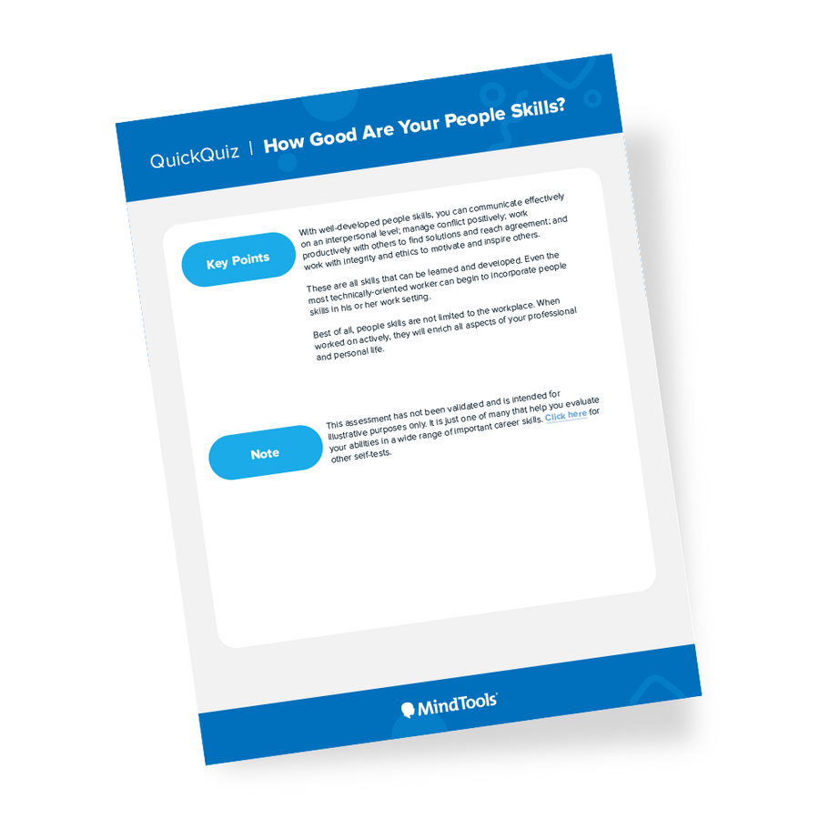 People Skills Quick Quiz | Mind Tools Store