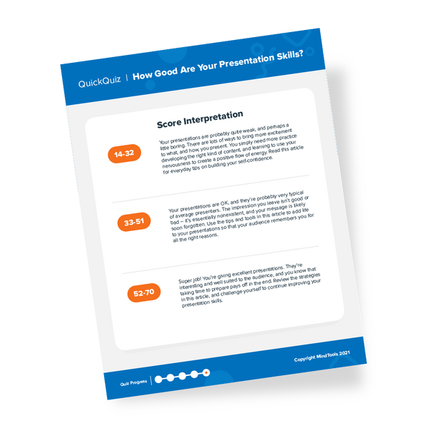 Presentation Skills Quick Quiz | Mind Tools Store - Mindtools