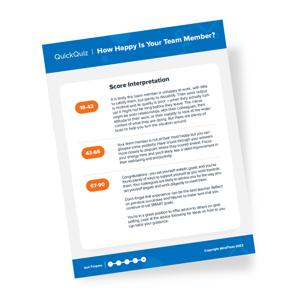 Happy Team Member Quick Quiz | Mind Tools Store - Mindtools