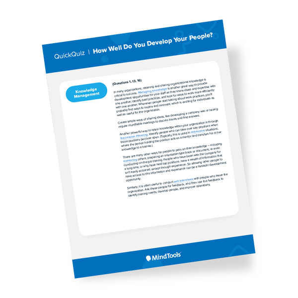 How Well Do You Develop Your People? Quick Quiz | Mind Tools Store