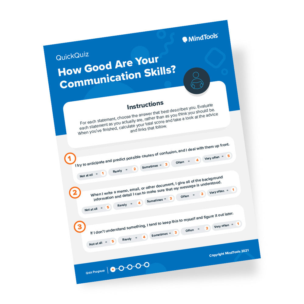 Communication Skills Quick Quiz | Mind Tools Store - Mindtools