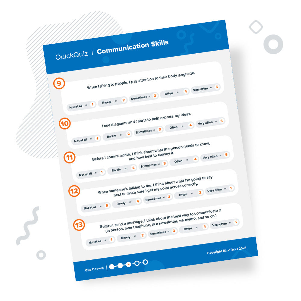 Communication Skills Quick Quiz | Mind Tools Store - Mindtools