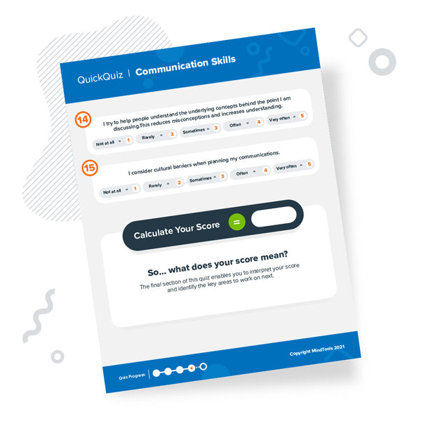 Communication Skills Quick Quiz | Mind Tools Store - Mindtools