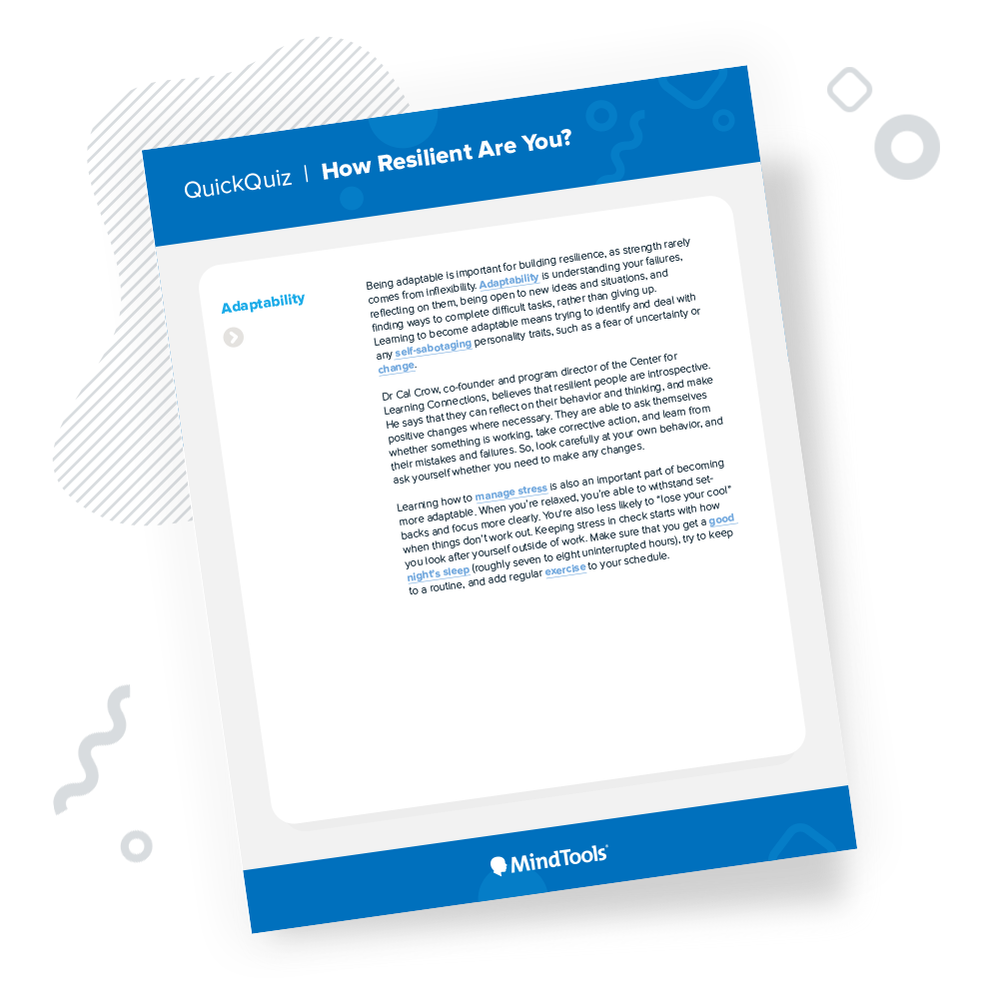 Resilience Quick Quiz | Mind Tools Store - Mindtools