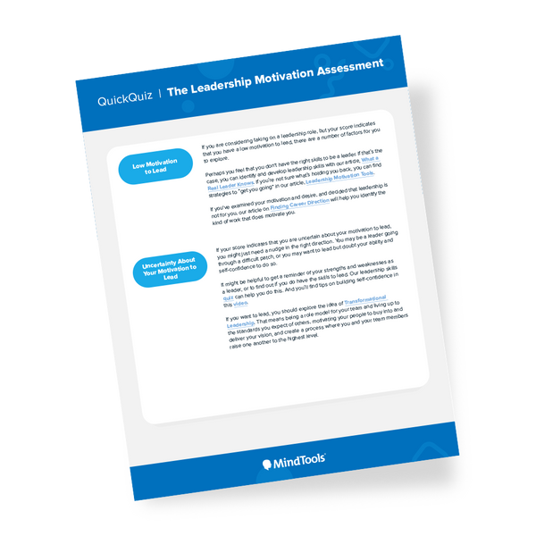 The Leadership Motivation Assessment | Mind Tools Store - Mindtools