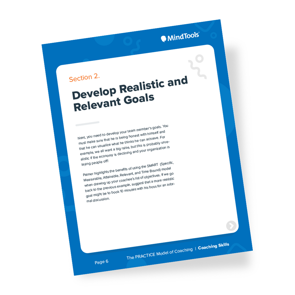 The PRACTICE Model of Coaching | Mind Tools Store - Mindtools