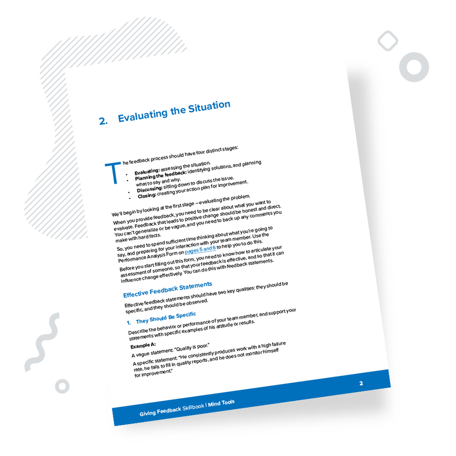 Giving Feedback Skillbook | Mind Tools Store - Mindtools