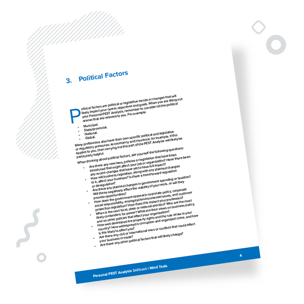 Personal PEST Analysis Skillbook | Mind Tools Store - Mindtools