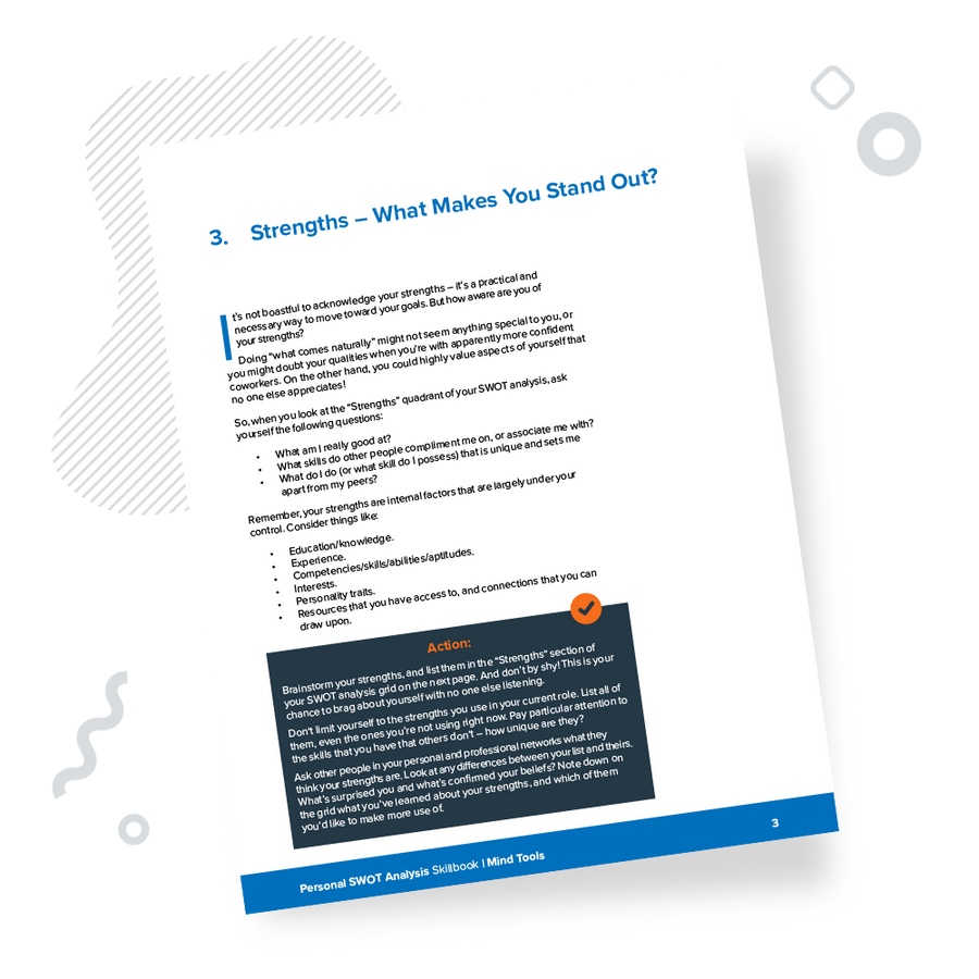 Personal Swot Analysis Skillbook Mind Tools Store Mindtools 