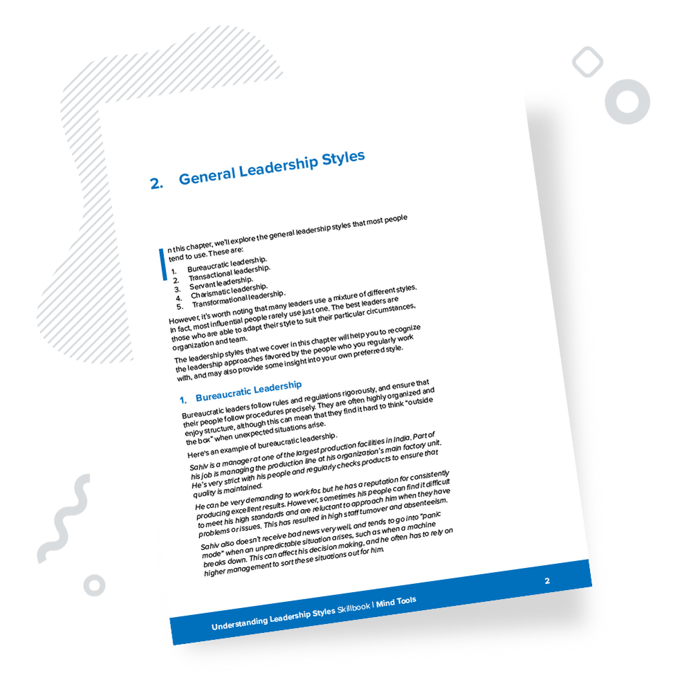 Understanding Leadership Styles Skillbook | Mind Tools Store - Mindtools