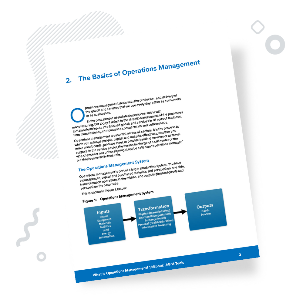 What Is Operations Management Skillbook | Mind Tools Store - Mindtools